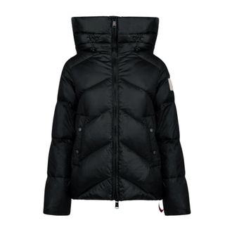 Afterlabel Kurze gl&auml;nzende Nylon-High-Neck-Jacke f&uuml;r Damen - - Jackets - Damen - Schwarzk - M