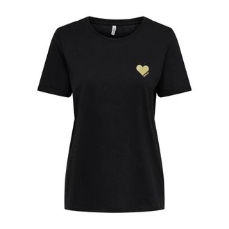 Only Onlnew Love Heart Tee - - Tops - Damen - Schwarzk - XS