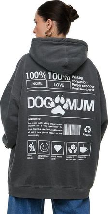 Worldclassca Hoodie Worldclassca Oversized DOG MUM Print Hoodie Kapuzenpullover Sweatshirt Print DOG MUM 100% LOVE WALKING