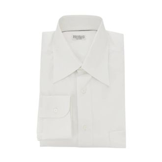 Brunello Cucinelli Chemise en coton - Homme - Chemises - Blanc - Taille: M