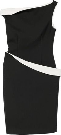 R&oacute;he Asymmetric Two-tone Midi Dress