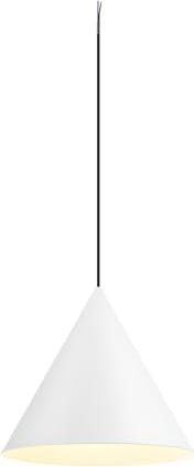 SLV MAGICO 38 WEISS |Pendelleuchte, Hängelampe aus Metall, Innenbeleuchtung, Deckenleuchte, Esszimmerleuchte, Wohnzimmerleuchte | Konisch, E27, 10W, Weiß 