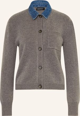 Repeat Repeat Strickjacke Mit Cashmere Und Abnehmbarem Kragen beige