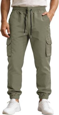 Generico WAZHAKU Pantalon cargo baggy pour homme - Taille &eacute;lastique - Pantalon de sport - Pantalon softshell - Pantalon de randonn&eacute;e - Printemps - &Eacute;t&eacute; - Pantal