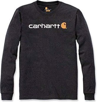 Carhartt Work in Progress 104107 T-shirt &agrave; manches longues avec logo Emea Core - Homme - Gis fonc&eacute; - XXL