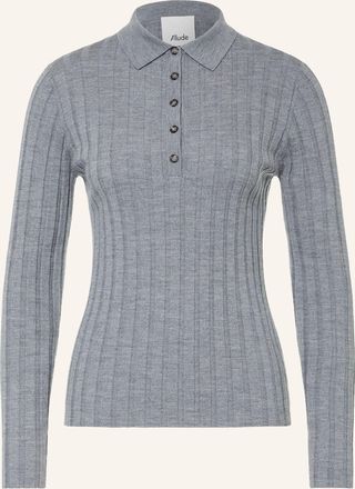 Allude Allude Strick-Poloshirt grau