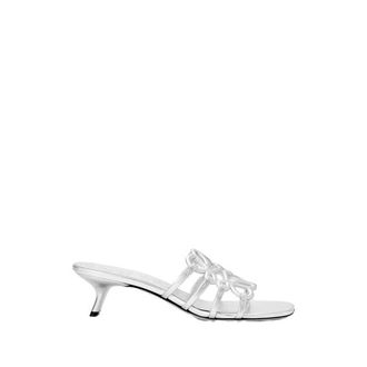 Loewe Paulas Ibiza - Mules Petal Anagram en cuir dagneau lamin&eacute;