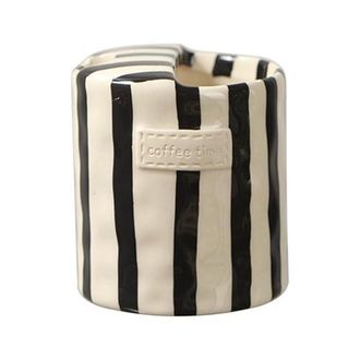 Generic Tasse &agrave; caf&eacute; r&eacute;tro en c&eacute;ramique &agrave; rayures peintes &agrave; la main - R&eacute;sistante &agrave; la chaleur - Antid&eacute;rapante - Pour la maison, la cuisine, la salle &agrave; manger 