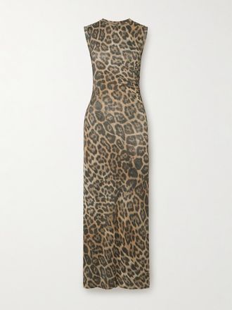 Stella McCartney Midikleid Aus Jersey Mit Leopardenprint Und Raffungen - Animal-Print