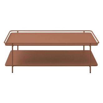 DRAWER Table basse 2 plateaux en m&eacute;tal - Terracotta - Saranda