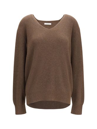 The Row Womens Sweater Phef Cotton And Cashmere Fudge