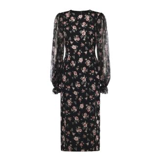 Dolce & Gabbana Vintage Rosen-Print Charmeuse Midikleid - - Dresses - Damen - Mehrfarbig - L