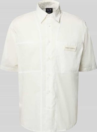 A|X Armani Exchange Boxy Fit Freizeithemd mit Label-Patch
