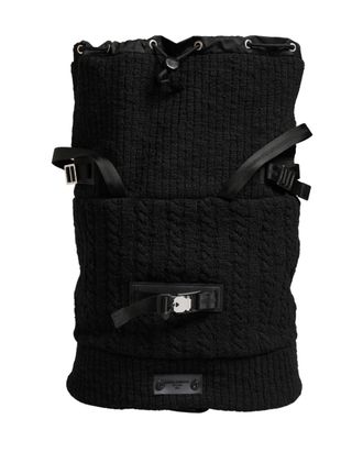 Dolce & Gabbana Mens Tricot Wool-Blend Backpack Black Nylon Acrylic Virgin
