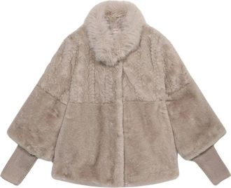 Oltre Femme, Vestes, Gris, Taille: 48 FR Veste en tissu duveteux &agrave; double traitement