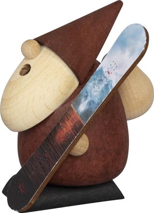 Saico R&auml;ucherm&auml;nnchen Weihnachtsmann mit Snowboard 10 x 10 x 11 cm - Handgefertigte Holzfigur inkl. R&auml;ucherfunktion - Erzgebirgische Handarbeit - Moderne We