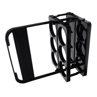 BESPORTBLE Veemoon Bierflaschenhalter Faltbar aus Bruchfestem Kunststoff Schwarzer Flaschenkorb mit Tragegriff Kompakter Flaschentr&auml;ger f&uuml;r Bar Party und Outdoor