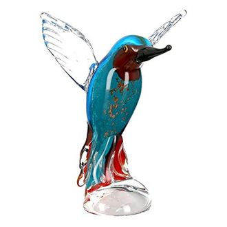 GILDE GLAS art Casablanca Skulptur Figur Glasskulptur Dekofigur - Eisvogel, Vogel - Glas - bunt - H&ouml;he 22 cm
