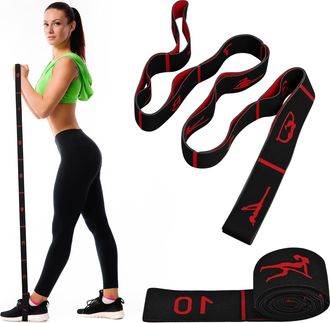 Generic Dehnungsband mit Schlaufen, Yoga-Gurt, Heimtraining, Pilates und Flexibilit&auml;tstraining, nicht elastisches Stretchband f&uuml;r Oberschenkel, Beinstrecker, 