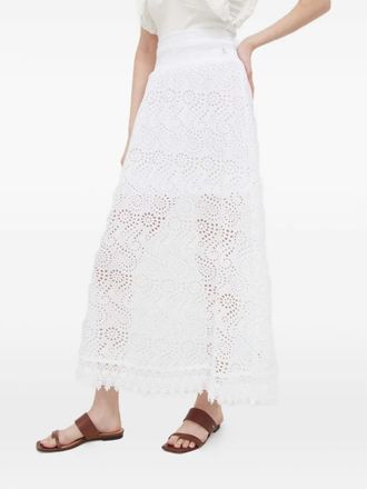Guess Co jupe &agrave; broderie anglaise - Blanc