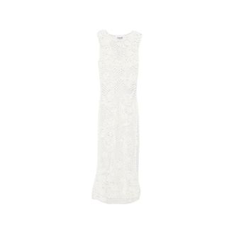 Ganni Geh&auml;keltes Midikleid mit Blumenmuster - - Dresses - Damen - Wei&szlig; - S