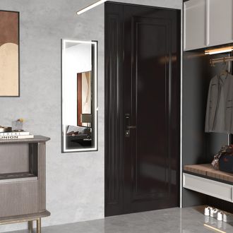 HOMCOM Wandspiegel 120 x 40 cm, Badspiegel mit LED-Beleuchtung, 3 Lichtbarben dimmbar, rechteckiger Ganzkörperspiegel mit Touch-Schalter, Memory-Funktion für