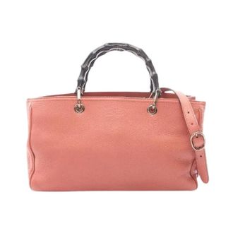 Gucci Pre-owned Bamboo Shopper Leather 2way Tote Bag - Femme - Pre-owned - Rose - Taille: ONE Size