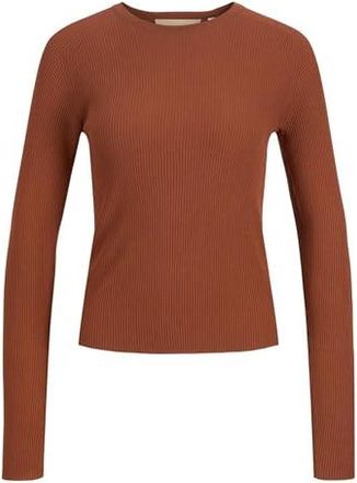 Jack & Jones Jack & Jones JXTAYA LS Ribbed Crew Neck Knit Sweater, Marron Bombay, S Femme