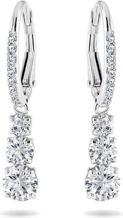 Swarovski Stilla Attract Trilogy Ohrringe, Weiss, Rhodiniert