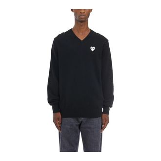 Comme Des Gar&ccedil;ons Wollpullover mit V-Ausschnitt - - Knitwear - Herren - Schwarzk - M