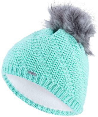 Faera Winterm&uuml;tze M&uuml;tze Damen warm gef&uuml;ttert Kunstfell Bommelm&uuml;tze Fleecefutter Winter Herbst Strickm&uuml;tze Beanie M&auml;dchen 64, Farbe:Mint