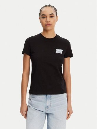 Tommy Jeans T-Shirt Bubble DW0DW21338 Schwarz Regular Fit