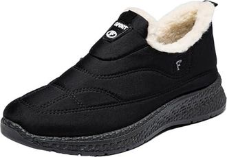 Generic Chaussures &agrave; enfiler pour homme - Bottes de neige chaudes doubl&eacute;es de fourrure - Bottes de marche &eacute;paisses et pelucheuses avec semelle en caoutchouc a