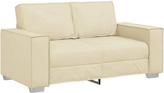 vidaXL Loveseat Sofa 120 cm mit Kissen Creme Kunstleder Vidaxl