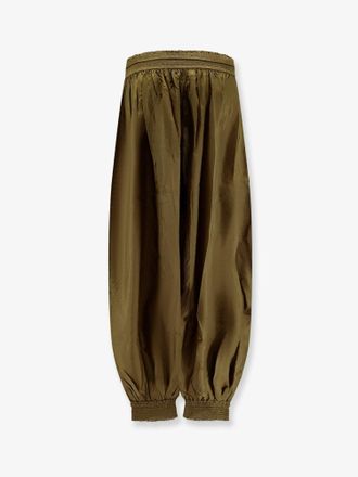 Zimmermann Womens Harem Pants Green Silk Trousers