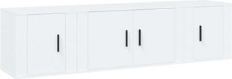 vidaXL 3-tlg. TV-Schrank-Set Wei&szlig; Holzwerkstoff - Vidaxl