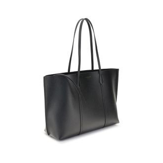 Tory Burch Womens Perry Tote Black Calf Leather Bos