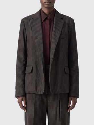 Dries Van Noten Gestreifter, einreihiger Kurzblazer mit Reverskragen