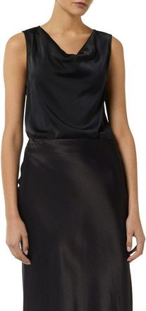 Comma Blusentop mit Wasserfall-Ausschnitt