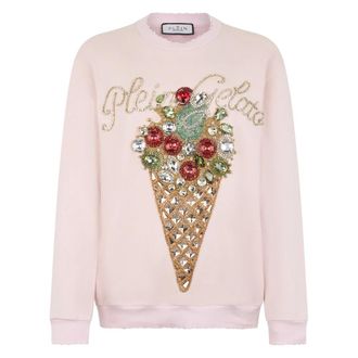 Philipp Plein Damen, Sweatshirts & Hoodies, Rosa, MGr&ouml;&szlig;e