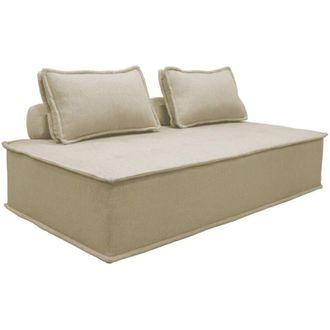 Sweeek Sweeek - Zweisitzige Sessel f&uuml;r Modulsofa gepolsterter Stoff, Stoff, Beige