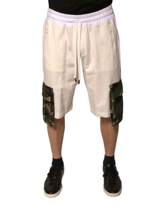 Dolce & Gabbana Beige Cotton Men Casual Cargo Bermuda Shorts Polyester