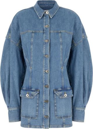 The Attico Femme, Robes, Bleu, Taille: 38 FR Denim Vestes