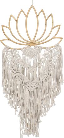 Guru Shop Makramee Wandbehang/Wanddekoration im Boho Stil, Baumwolle - Lotus, 82x41x2 cm