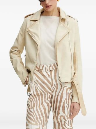 Guess Co veste de moto ceinturée à zip asymétrique - Tons neutres