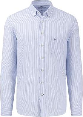 Fynch-Hatton Weiches Oxford Hemd aus Baumwolle Blue/White/Stripe/S Chemise à Bouton Bas, Rayures Bleu Clair, S Hommes