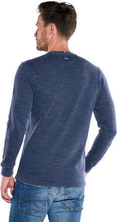 Engbers Langarmshirt Herren Langarm-Shirt mit Brusttasche, Saphirblau