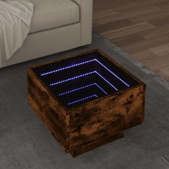 vidaXL Vidaxl - Beistelltisch mit led R&auml;uchereiche 40x40x30 cm Holzwerkstoff