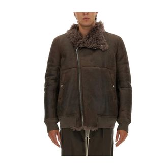 Rick Owens Homme, Vestes, Gris, Taille: M Veste en agneau et peau de mouton retourn&eacute;e