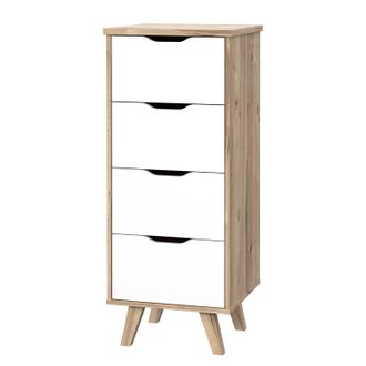 Loftscape home24 Kommode Weser III 45 x 109 x 42cm Braun/Wei&szlig;